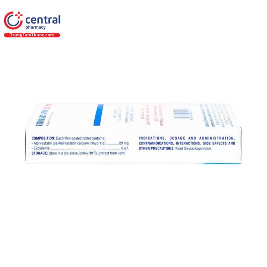 [CHÍNH HÃNG] Thuốc Atorvastatin 20 mg Domesco hạ mỡ máu hiệu quả