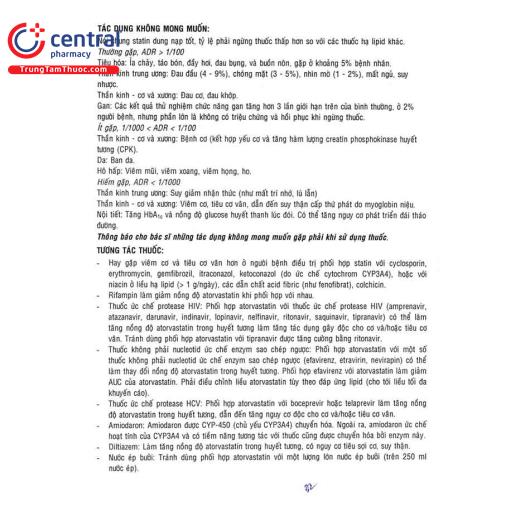 [CHÍNH HÃNG] Thuốc Atovast 10mg - Thuốc giảm Cholesterol máu