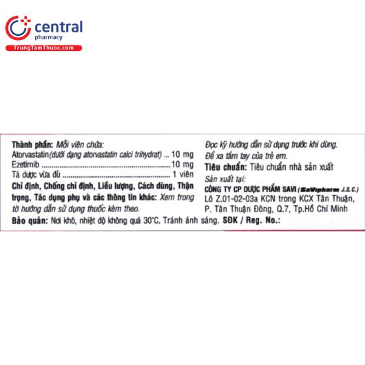 [CHÍNH HÃNG] Thuốc Atovze 10/10 điều trị hạ cholesterol huyết tương