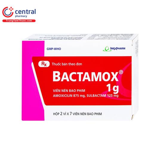 [CHÍNH HÃNG] Thuốc Bactamox 1g dùng trong các trường hợp nhiễm khuẩn