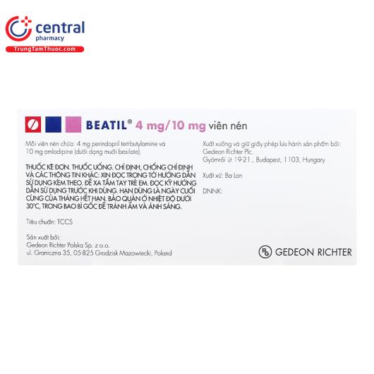 [CHÍNH HÃNG] Thuốc Beatil 4mg/10mg - điều trị bệnh mạch vành