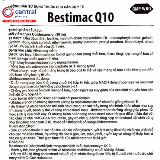 [CHÍNH HÃNG] Thuốc Bestimac Q10 - Điều trị thiếu hụt Coenzym Q10