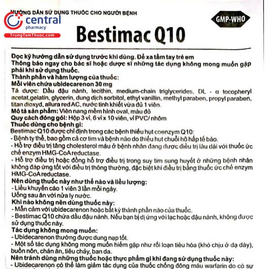 [CHÍNH HÃNG] Thuốc Bestimac Q10 - Điều trị thiếu hụt Coenzym Q10
