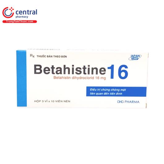 [CHÍNH HÃNG] Thuốc Betahistine 16mg DHG điều trị rối loạn tiền đình