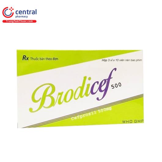 [CHÍNH HÃNG] Thuốc Brodicef 500 điều trị nhiễm khuẩn đường hô hấp.