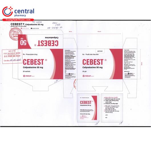 [CHÍNH HÃNG] Thuốc Cebest 50mg điều trị viêm đường hô hấp, tiết niệu
