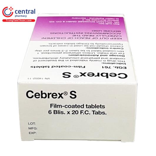 [CHÍNH HÃNG] Thuốc Cebrex S 80mg điều trị rối loạn tuần hoàn não