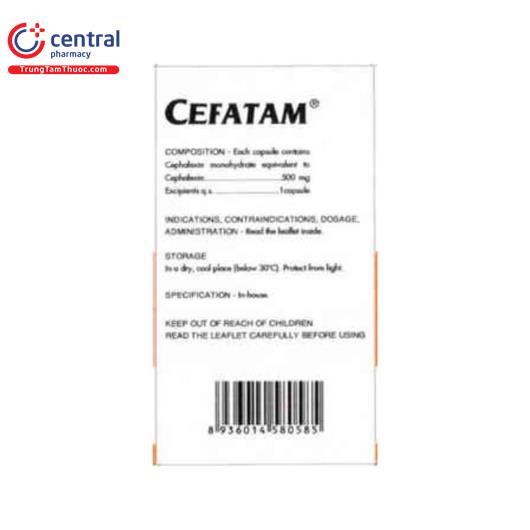 [CHÍNH HÃNG] Thuốc Cefatam 500 - Kháng sinh điều trị nhiễm khuẩn