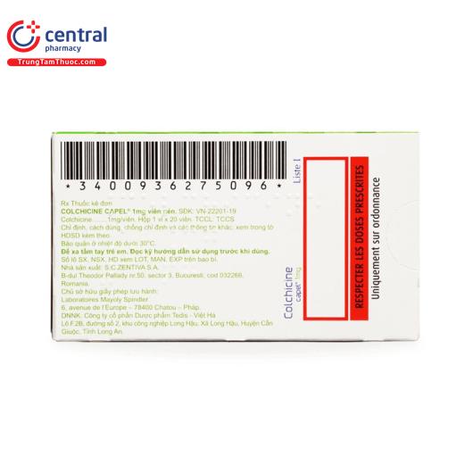 [CHÍNH HÃNG] Thuốc Colchicine Capel 1mg điều trị cơn gút cấp hiệu quả
