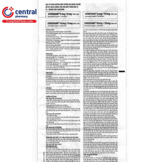 Thuốc Coveram 5mg/10mg có tác dụng làm hạ huyết áp