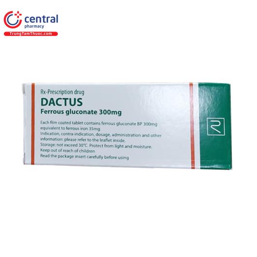 [CHÍNH HÃNG] Thuốc Dactus 300mg điều trị thiếu máu do thiếu sắt