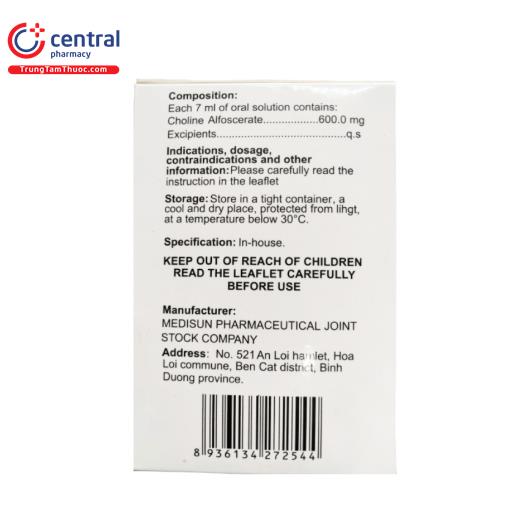 [CHÍNH HÃNG] Thuốc Decogamin 600mg Medisun cải thiện trí nhớ