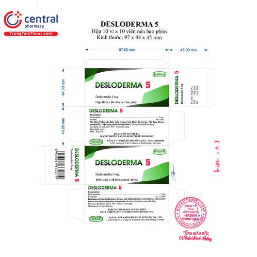 [CHÍNH HÃNG] Thuốc Desloderma 5 Hasan điều trị dị ứng, mề đay