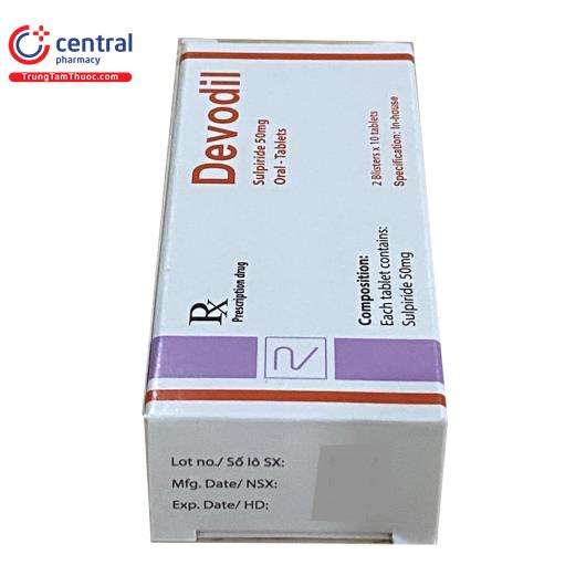 Thuốc Devodil (Sulpiride 50mg): Tác dụng, cách dùng và giá bán