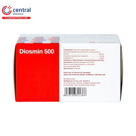 [CHÍNH HÃNG] Thuốc Diosmin 500 Stella điều trị suy giãn tĩnh mạch