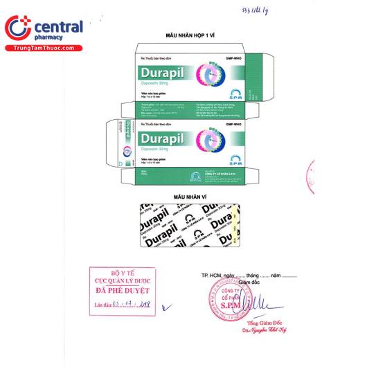 [CHÍNH HÃNG] Thuốc Durapil 30 điều trị xuất tinh sớm