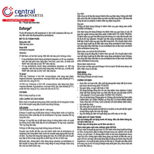 Thuốc Exforge 5mg/80mg - Thuốc điều trị tăng huyết áp