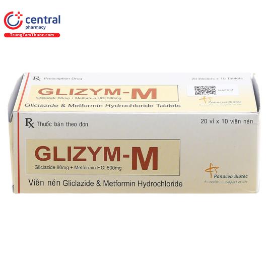 [CHÍNH HÃNG] Thuốc Glizym-M 80mg/500mg điều trị đái tháo đường type 2