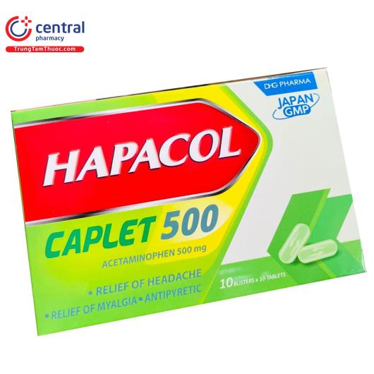 [CHÍNH HÃNG] Thuốc Hapacol caplet 500 chỉ định giảm đau và hạ sốt