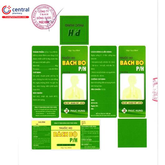 [CHÍNH HÃNG] Thuốc ho bách bộ P/H Phúc Hưng 90ml điều trị ho dai dẳng