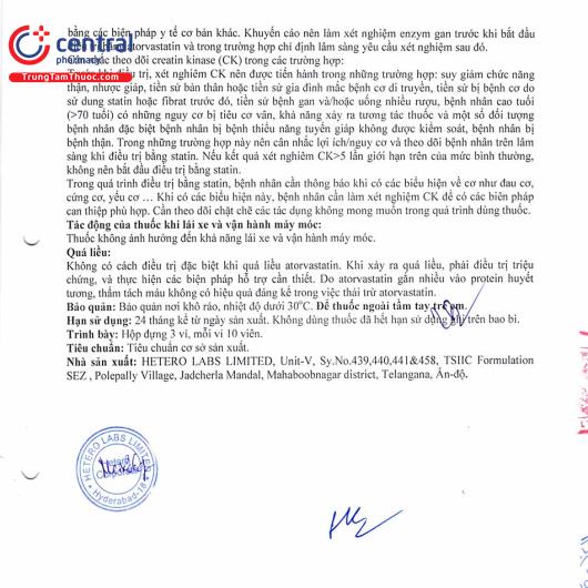 [CHÍNH HÃNG] Thuốc Hypolip-20 giúp hạ mỡ máu, bảo vệ thành mạch