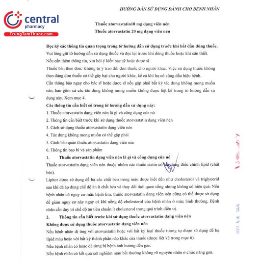 [CHÍNH HÃNG] Thuốc Hypolip-20 giúp hạ mỡ máu, bảo vệ thành mạch