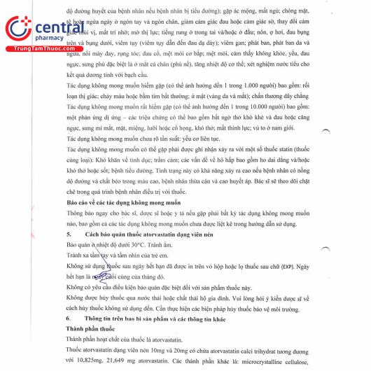 [CHÍNH HÃNG] Thuốc Hypolip-20 giúp hạ mỡ máu, bảo vệ thành mạch