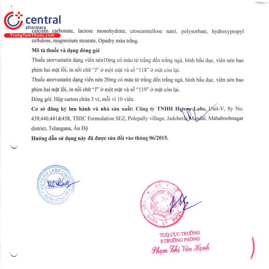 [CHÍNH HÃNG] Thuốc Hypolip-20 giúp hạ mỡ máu, bảo vệ thành mạch