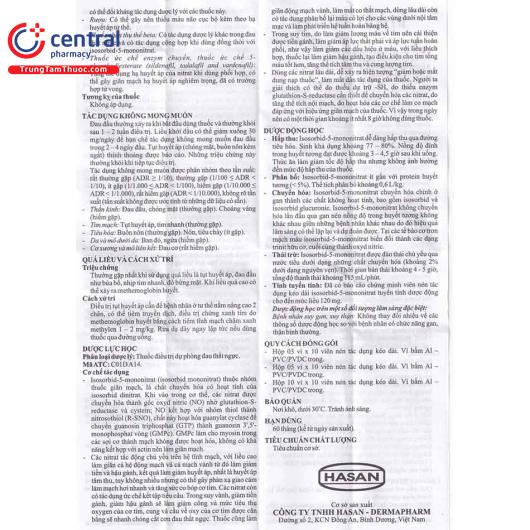 [CHÍNH HÃNG] Thuốc Imidu 60 mg dự phòng cơn đau thắt ngực