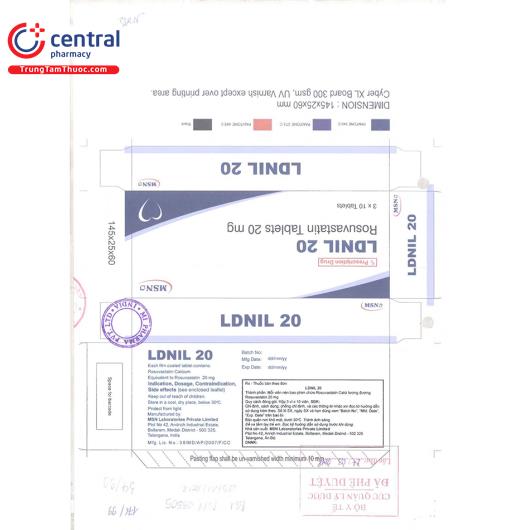 [CHÍNH HÃNG] Thuốc Ldnil 20mg giảm cholesterol máu