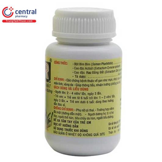 [CHÍNH HÃNG] Thuốc Lợi Gan Mật Bar (180 viên) mát gan, giải độc gan