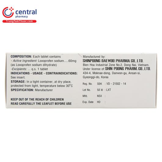 [CHÍNH HÃNG] Thuốc Loxfen 60mg- Chống viêm và giảm đau