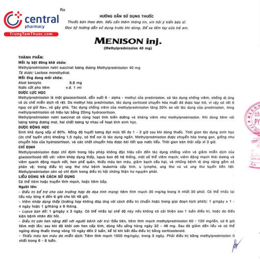 [CHÍNH HÃNG] Thuốc Menison inj. 40mg - điều trị viêm khớp dạng thấp