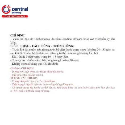 Thuốc Menystin - Điều trị viêm âm đạo do nấm hay vi khuẩn kị khí