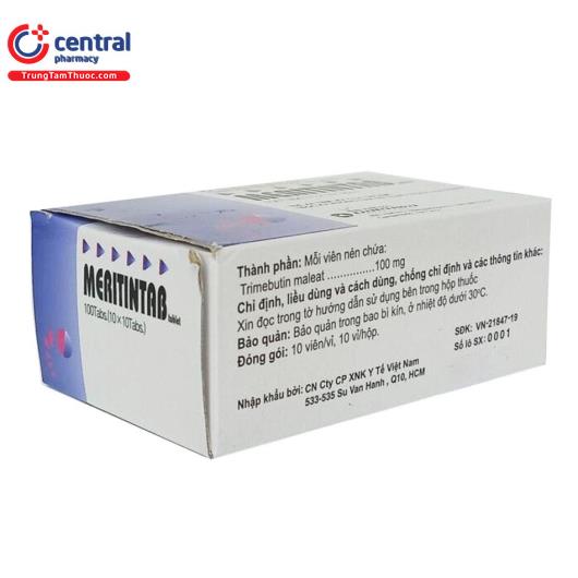 Thuốc Meritintab (trimebutine) - Thuốc trị loét dạ dày-tá tràng