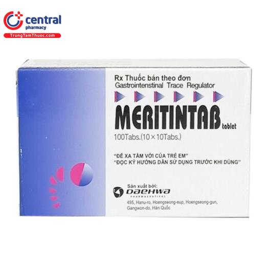 Thuốc Meritintab (trimebutine) - Thuốc trị loét dạ dày-tá tràng