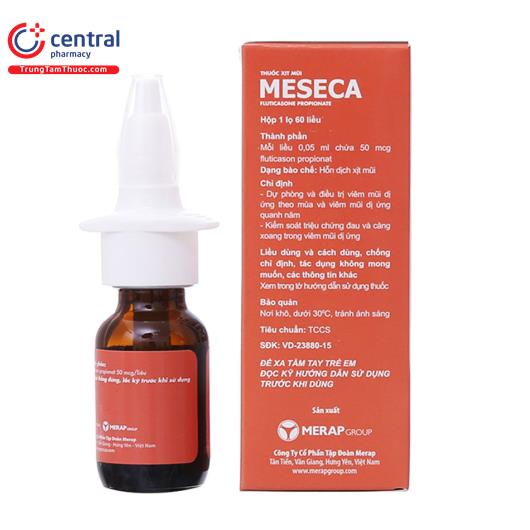 Thuốc xịt mũi Meseca: Chỉ định - Liều dùng và Giá bán