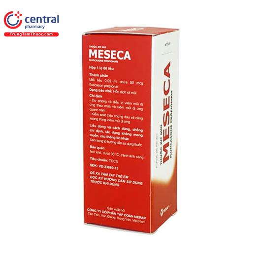 Thuốc xịt mũi Meseca: Chỉ định - Liều dùng và Giá bán