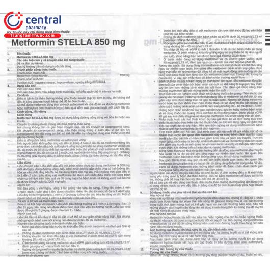 [CHÍNH HÃNG] Thuốc Metformin STELLA 850mg điều trị tiểu đường type II