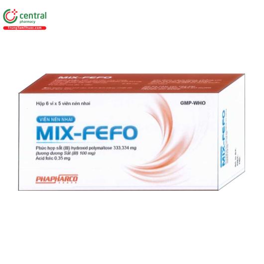Thuốc Mix-Fefo - Điều trị thiếu sắt, dự phòng thiếu sắt và acid folic