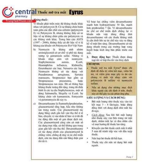 Thuốc mỡ tra mắt Eyrus 3.5g ( Eyrus Ophthalmic Ointment )