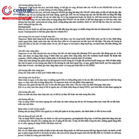 [CHÍNH HÃNG] Thuốc Neso 500mg/20mg giảm đau, chống viêm