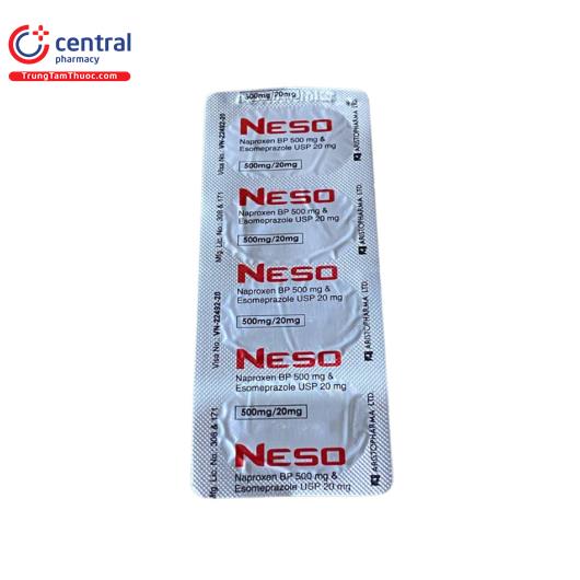 [CHÍNH HÃNG] Thuốc Neso 500mg/20mg giảm đau, chống viêm