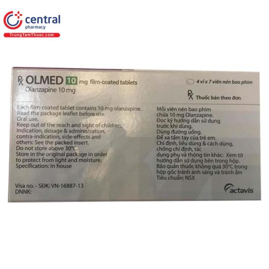 [CHÍNH HÃNG] Thuốc Olmed 10mg - Thuốc điều trị tâm thần phân liệt