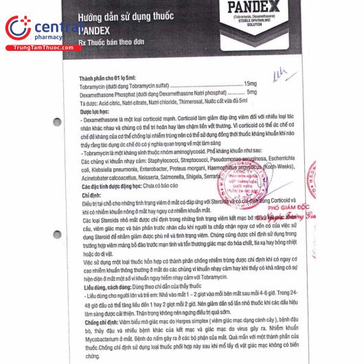 Thuốc Pandex 5ml: tác dụng, liều dùng, cách sử dụng