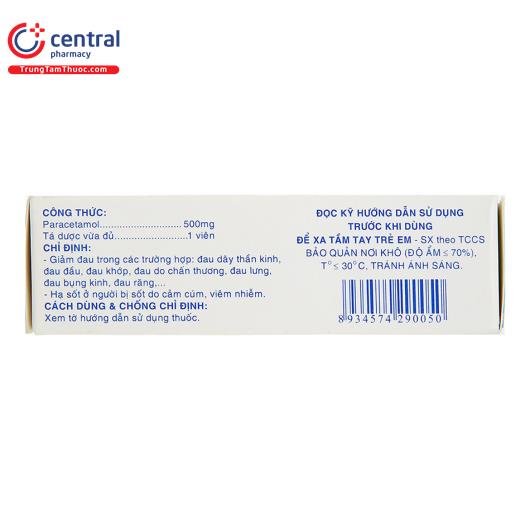 [CHÍNH HÃNG] Thuốc Paracold 500 Effervescent - giảm đau nhanh chóng