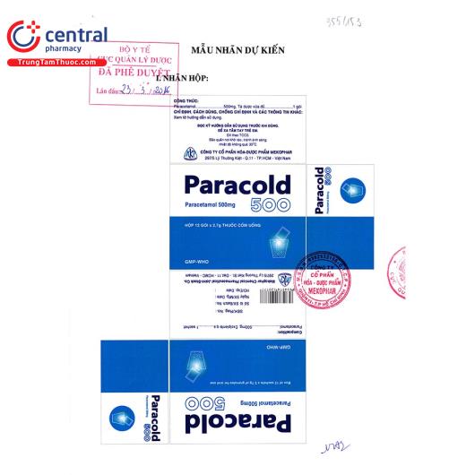 [CHÍNH HÃNG] Thuốc Paracold 500 Effervescent - giảm đau nhanh chóng