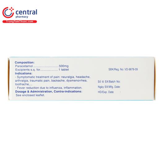 [CHÍNH HÃNG] Thuốc Paracold 500 Effervescent - giảm đau nhanh chóng