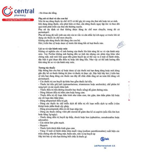 [CHÍNH HÃNG] Thuốc Periloz 4mg điều trị cao huyết áp, suy tim