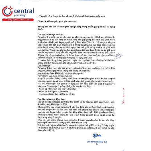 [CHÍNH HÃNG] Thuốc Periloz 4mg điều trị cao huyết áp, suy tim